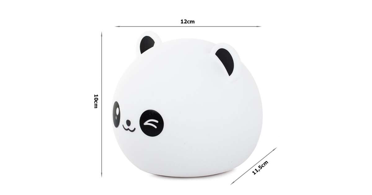 Gyerek éjjeli lámpa panda RGB távirányítás LED USB | Pepita.hu
