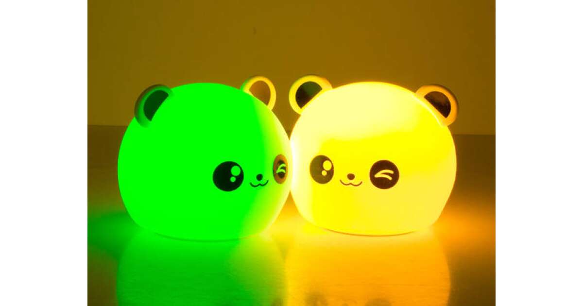 Gyerek éjjeli lámpa panda RGB távirányítás LED USB | Pepita.hu