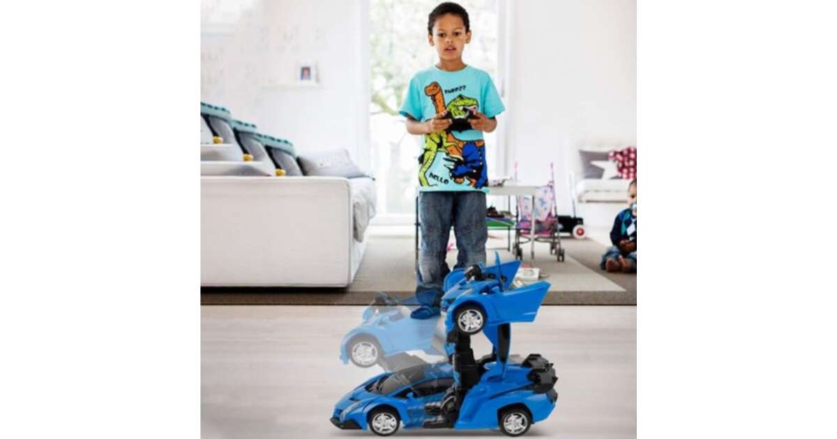 Transformer átváltozó autó robot játék távirányítóval, Kék | Pepita.hu