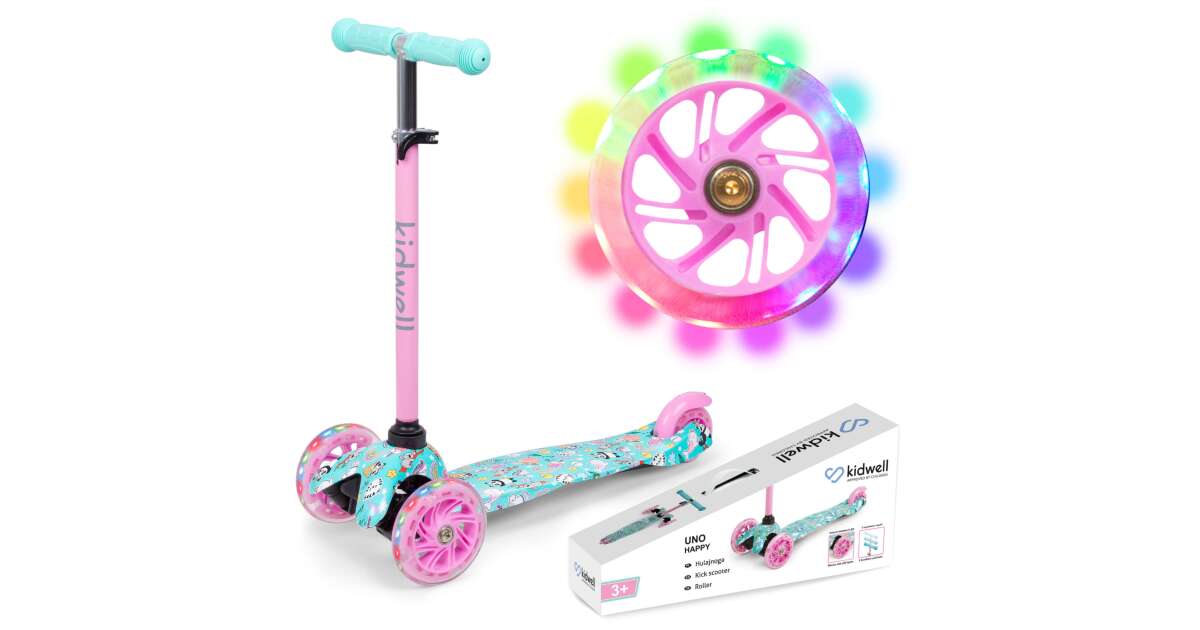 Kidwell Uno háromkerekű gyerek Roller LED kerekekkel - Állatok # ...