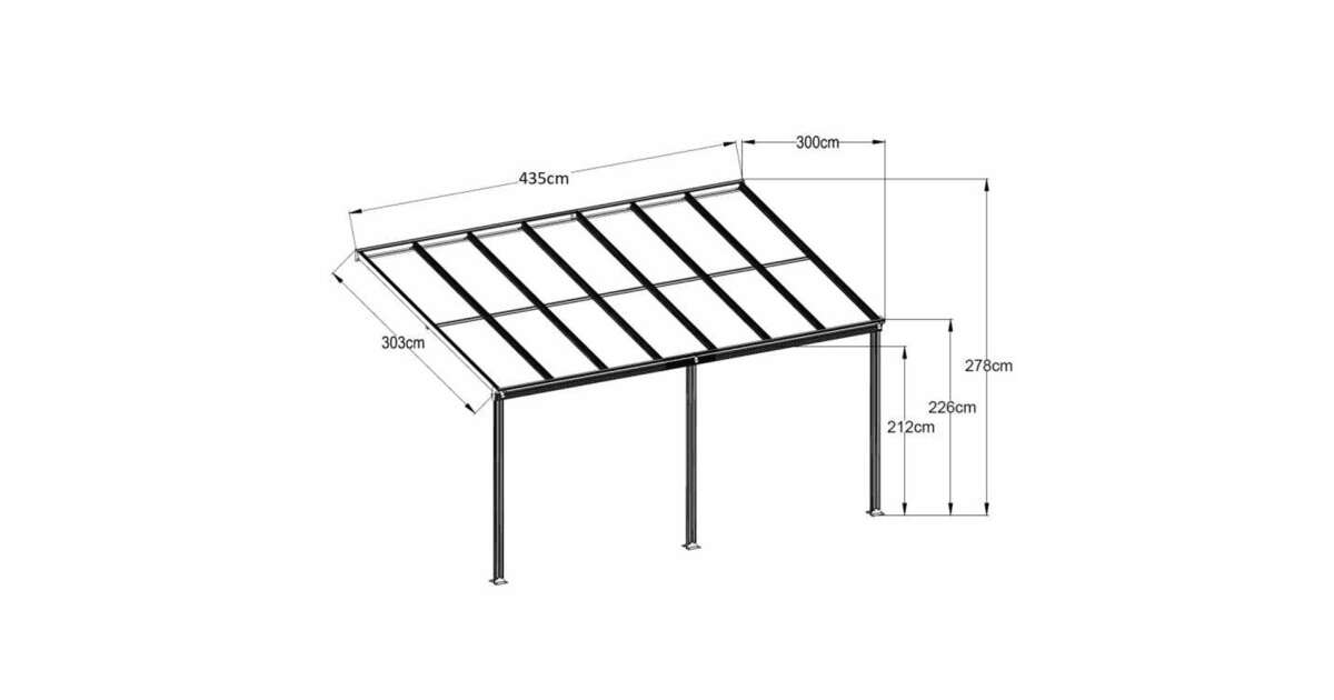 Pergole gradina, ForGarden P-435-1, cu acoperis transparent, 303 cm x ...