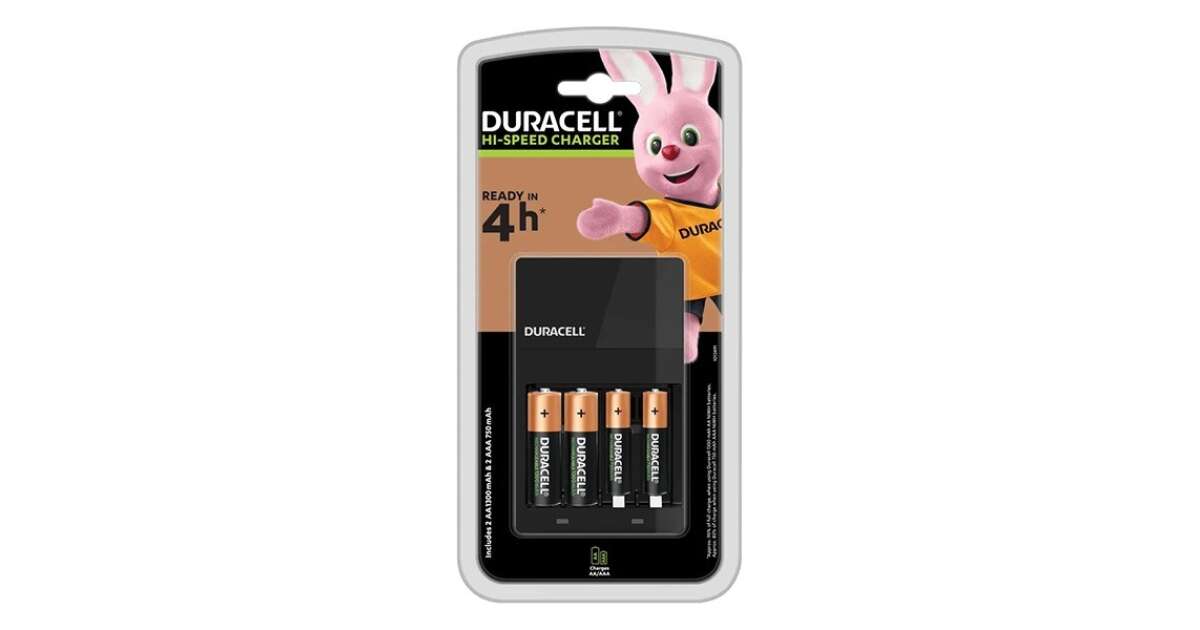 Akkumulátor töltő DURACELL CEF14 AA ceruza 1300mAh és AAA mikro 750mAh ...