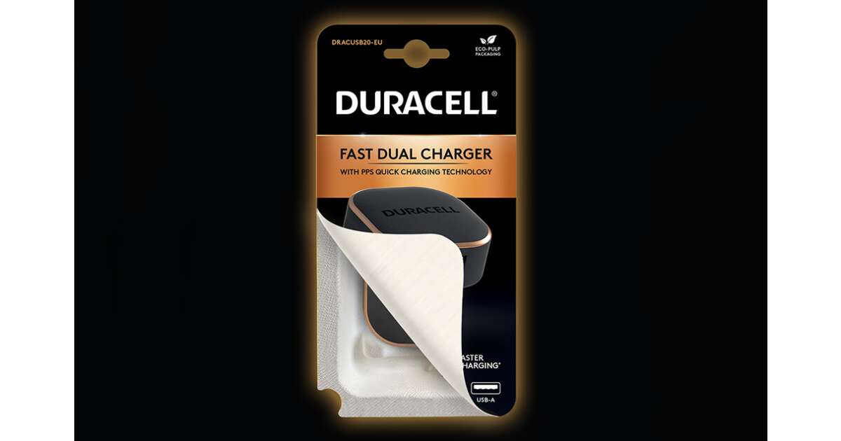 Duracell USB + USB-C Wall Charger 30W (Black) | Pepita.hu