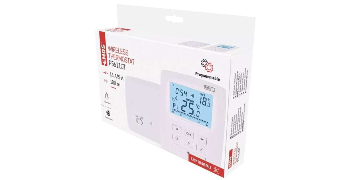 EMOS Szobatermosztát programozható OpenTherm P5611OT-1 vezeték nélküli ...