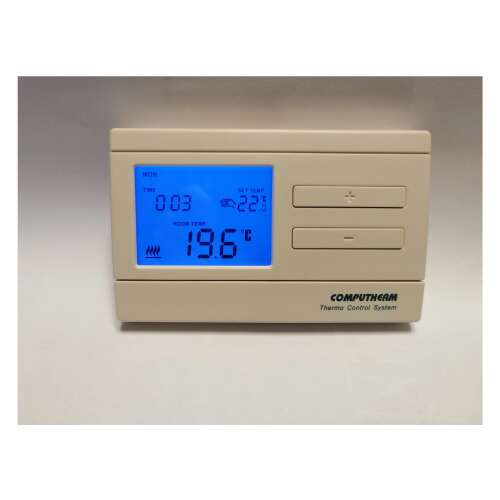Computherm Q7 Bézs programozható, digitális szobatermosztát beige színben, kék ...