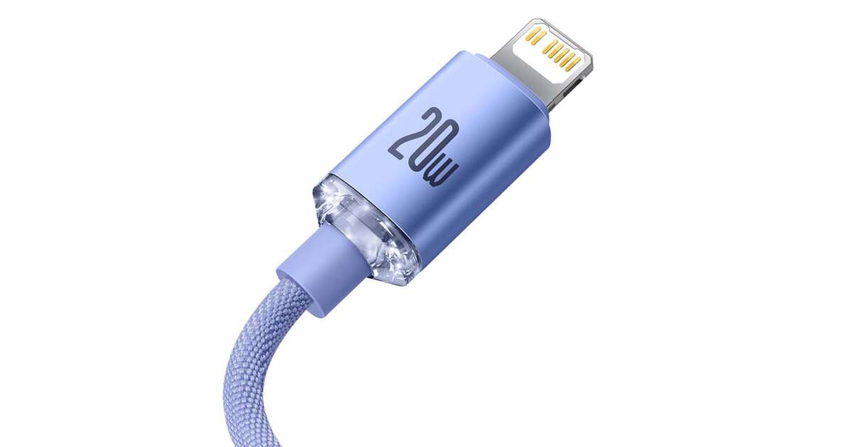 Baseus Crystal Usb C Kábel A Lightninghez 20w Pd 2m Ibolya Pepita Hu