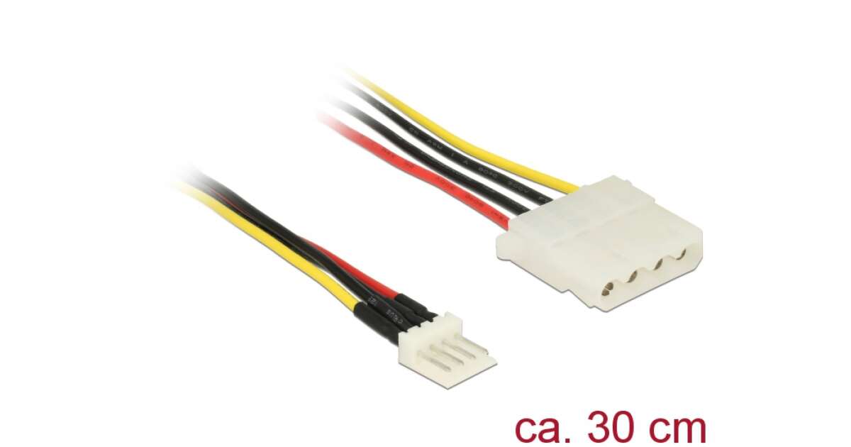 Delock Power cable, 4-pin Floppy connector plug; 4-pin Molex socket, 30 ...