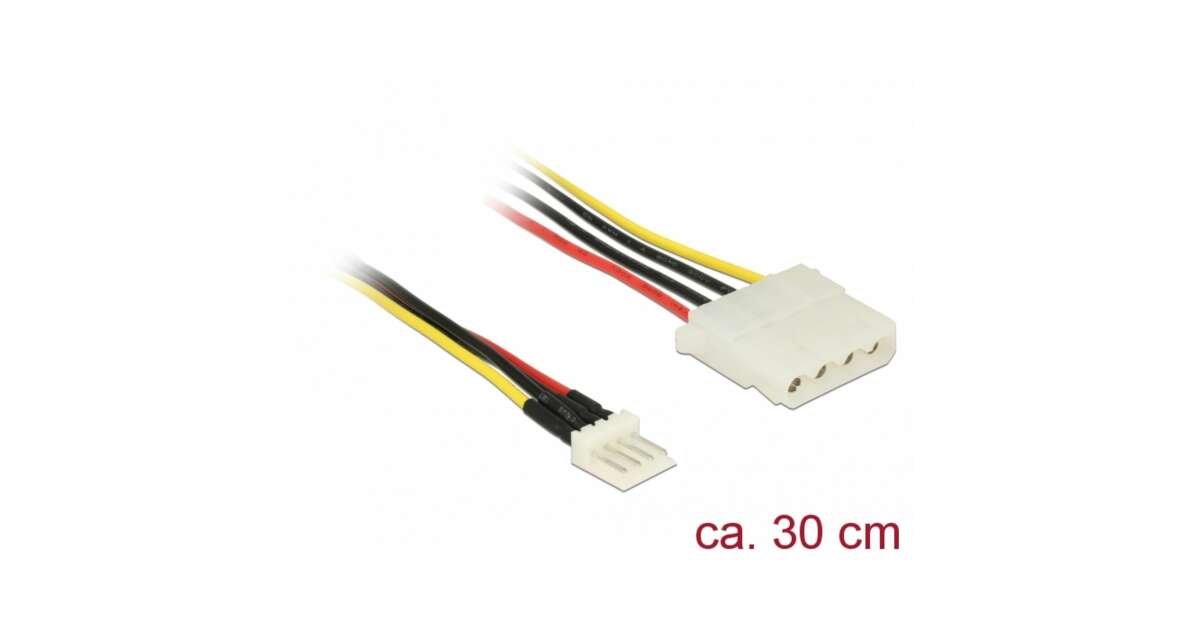 Delock Power cable, 4-pin Floppy connector plug; 4-pin Molex socket, 30 ...