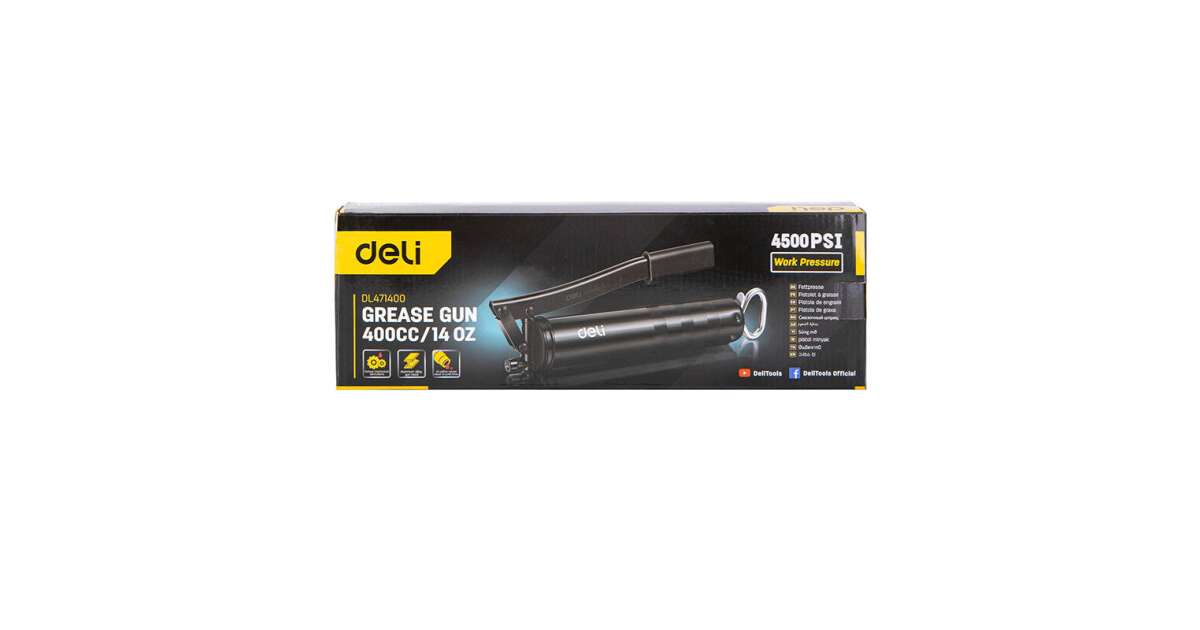 Grease Gun Deli Tools EDL471400 400CC 14oz 4500psi | Pepita.hu