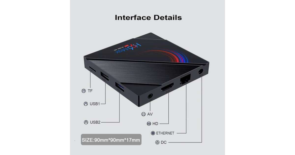 H96 MAX H616 Android 10 2GB RAM 16GB ROM Mini PC TV Box médialejátszó ...