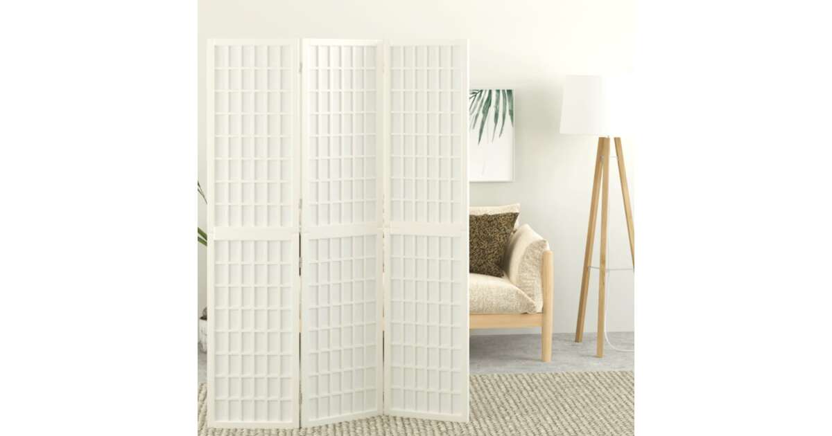 Japán Paraván - 3 Paneles - Fehér - 120x170 cm | Pepita.hu