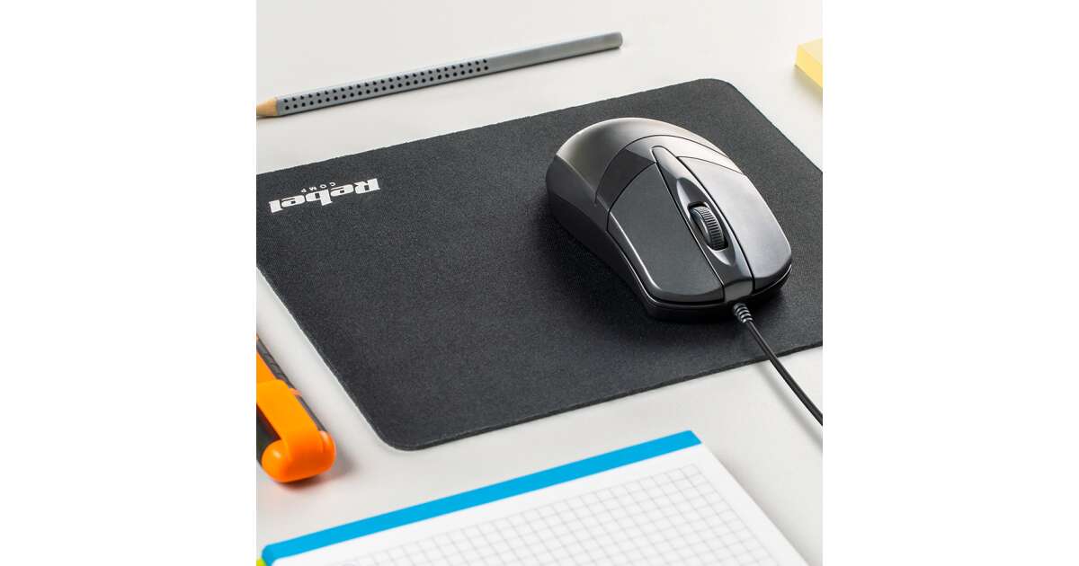 REBEL Egérpad, fekete színű 215x178mm (KOM1190) | Pepita.hu