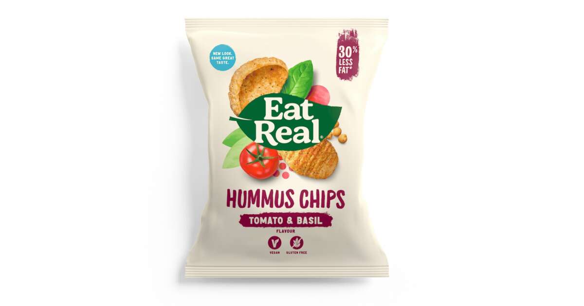 Eat Real Hummus Chips - Paradicsomos és Bazsalikomos 45g | Pepita.hu