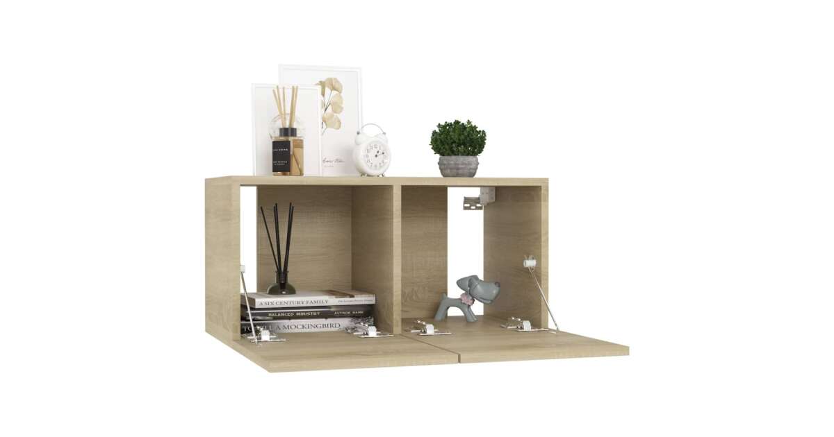 Sonoma-tölgy színű függő tv-szekrény 60 x 30 x 30 cm | Pepita.hu