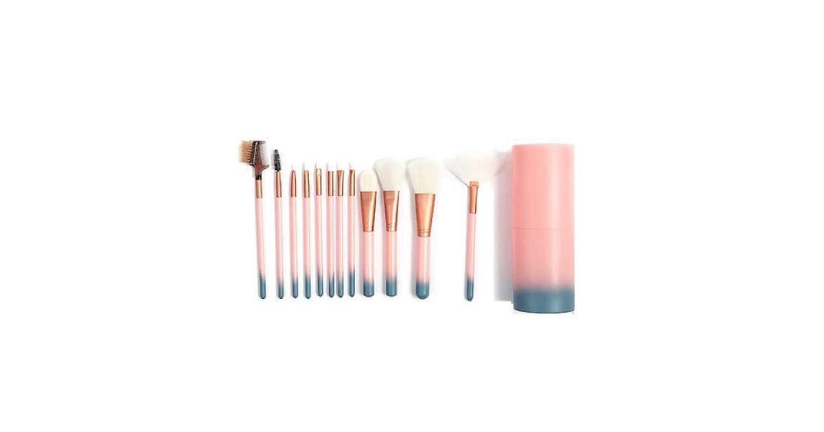 12 darabos ecsetkészlet, Lila Rossa, rózsaszín, tároló tartóval | Pepita.hu