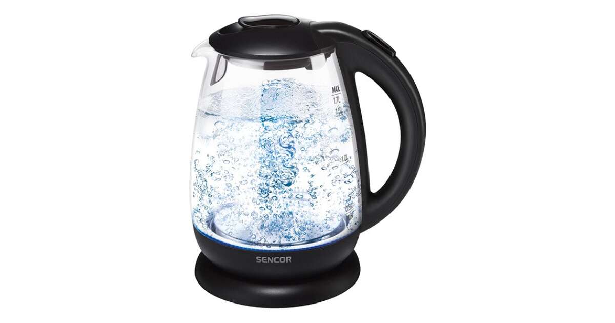 Üveg vízforraló SENCOR SWK 1785BK 2200W 1,7 liter fekete | Pepita.hu