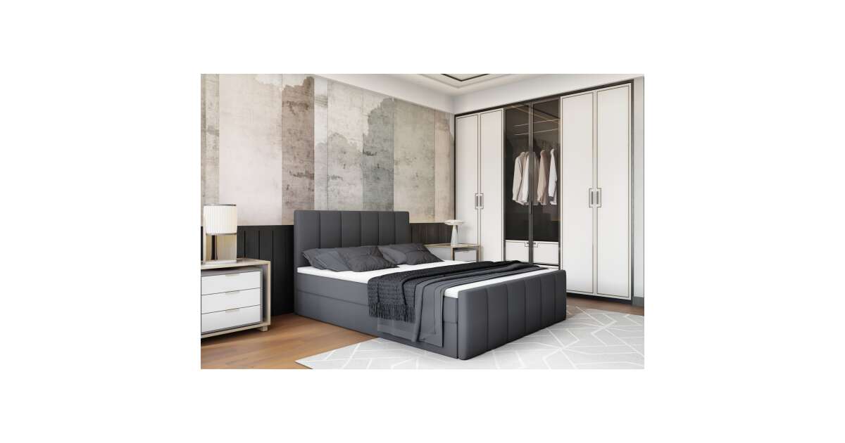 Boxspring ágy, 180x200, szürke, STAR | Pepita.hu