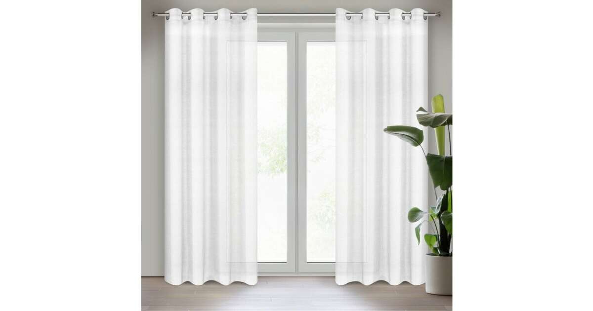 Rebecca fényáteresztő függöny finom esőszerkezettel Fehér 140x250 cm ...