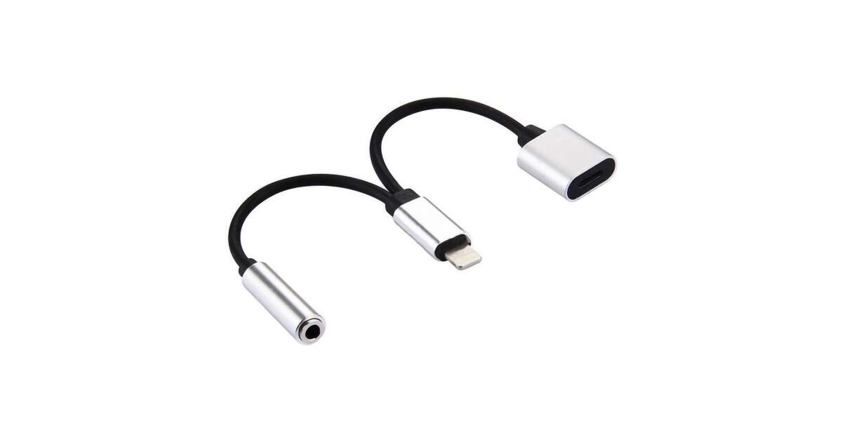 HF iPhone 7 /iPhone 7 Plus / iPhone 8 Plus elosztó adapter - 3,5 jack ...