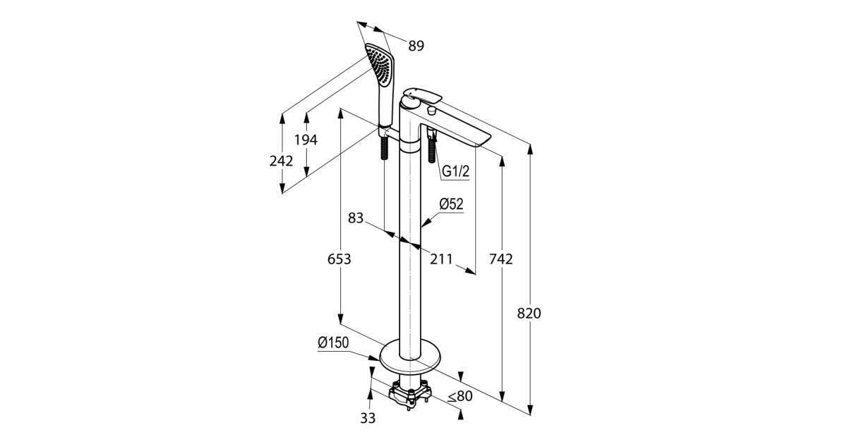 KLUDI BALANCE Einhebel-Wannen- und Brausearmatur (525908775) | Pepita.com