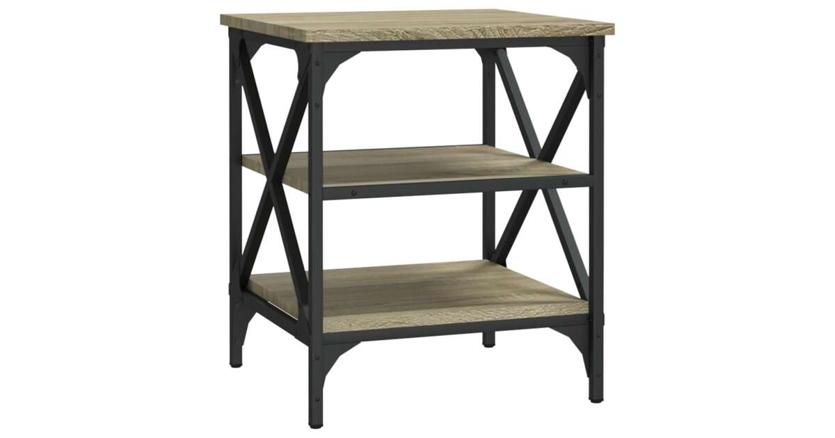 Sonoma tölgy színű szerelt fa kisasztal 40 x 42 x 50 cm | Pepita.hu