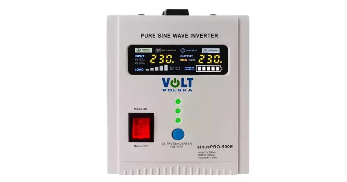 Szinusz inverter és UPS szünetmentes tápegység SinusPro-500 12 / 230V ...