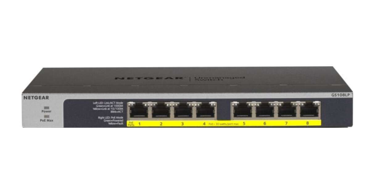 Netgear GS108LP-100EUS Gigabit Switch Ezüst (GS108LP-100EUS) | Pepita.hu