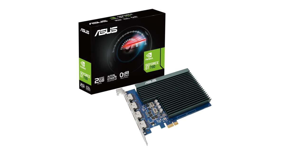 Asus GeForce GT 730 2GB GDDR5 Low Profile Videókártya (LHR) (GT730-4H ...