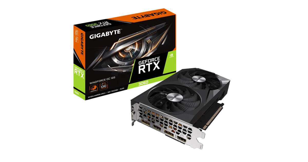 Gigabyte GeForce RTX 3060 12GB GDDR6 Windforce OC 12G Videókártya (LHR ...