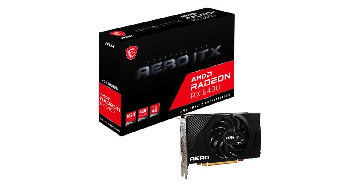 MSI Radeon RX 6400 AERO ITX 4G AMD 4 Giga Bites GDDR6 (RX 6400 AERO ITX ...