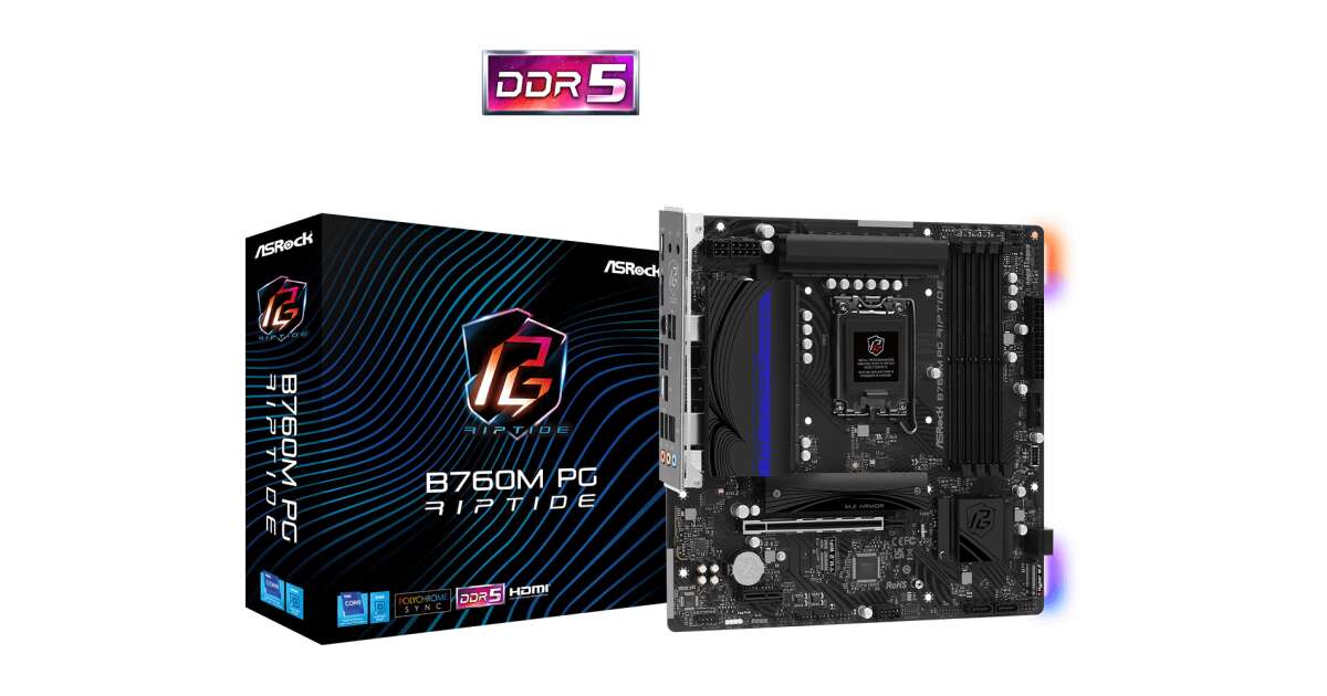 ASRock Motherboard B760M PG Riptide - Micro-ATX - Socket Intel 1700 ...