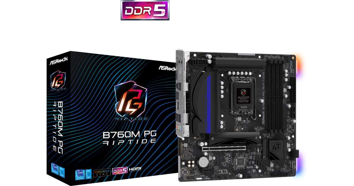 ASRock Motherboard B760M PG Riptide - Micro-ATX - Socket Intel 1700 ...