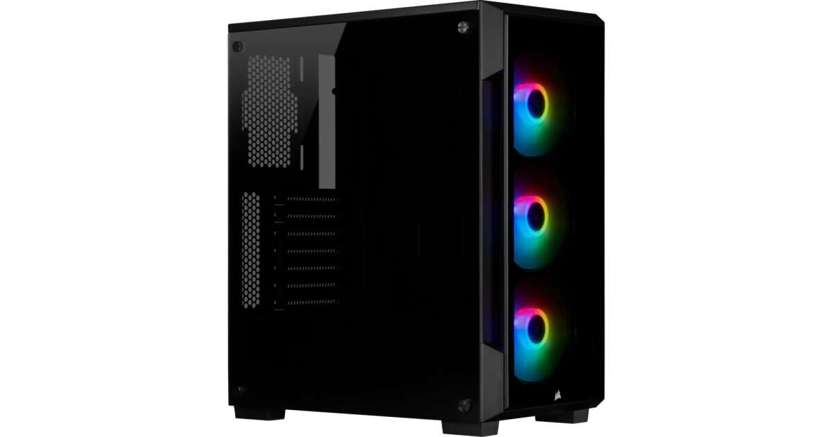 CORSAIR iCue 220T RGB Front Glass Edition Mid-Tower Gépház, Fekete (CC ...