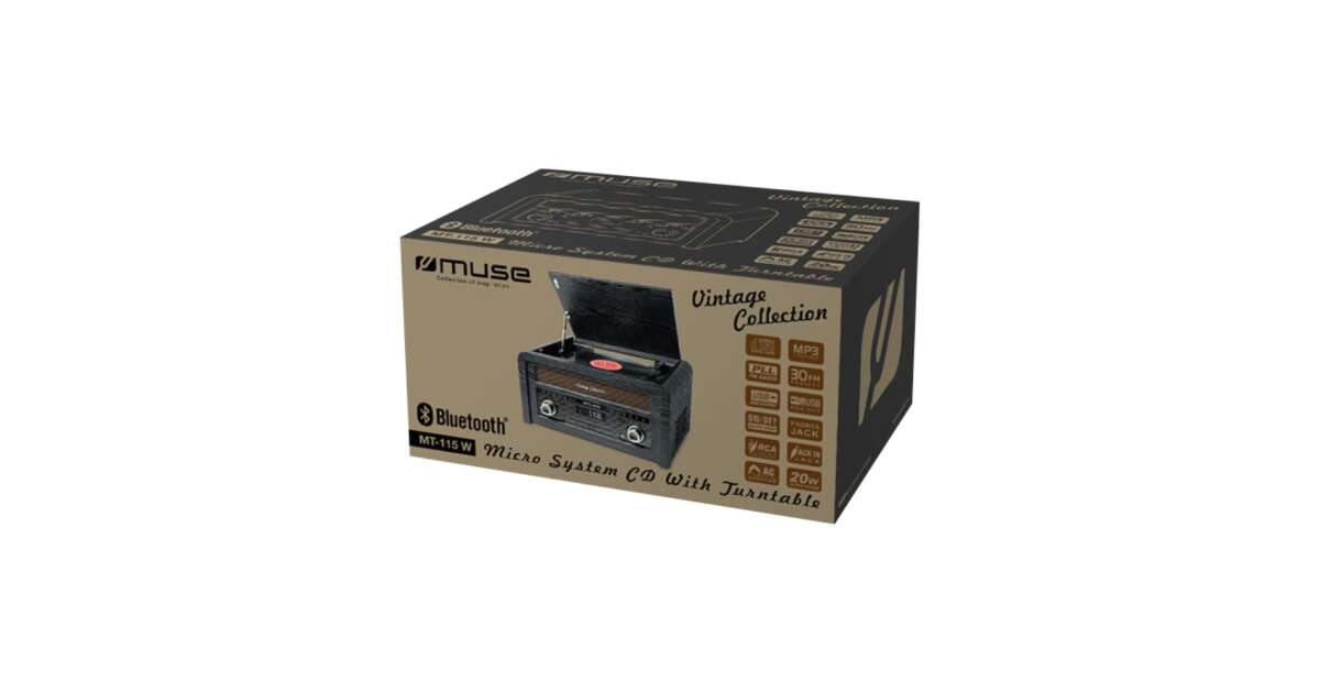 Lemezjátszó Pick-Up MUSE MT-115 W, Bluetooth Vintage Collection, FM ...