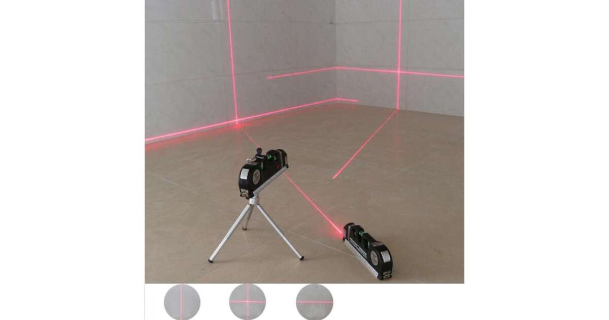 Multifunkciós szintező lézer, mérőszalag, tripod állvánnyal | Pepita.hu