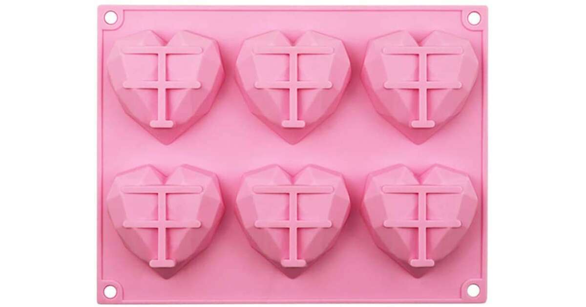 Gyémánt szív forma, szilikon, 6 db-os | Pepita.hu