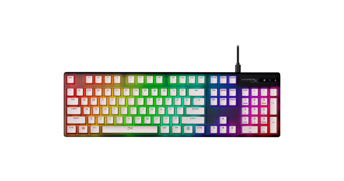 HP HyperX Pudding PBT Angol kiosztású Fehér Gamer Billentyű szett ...