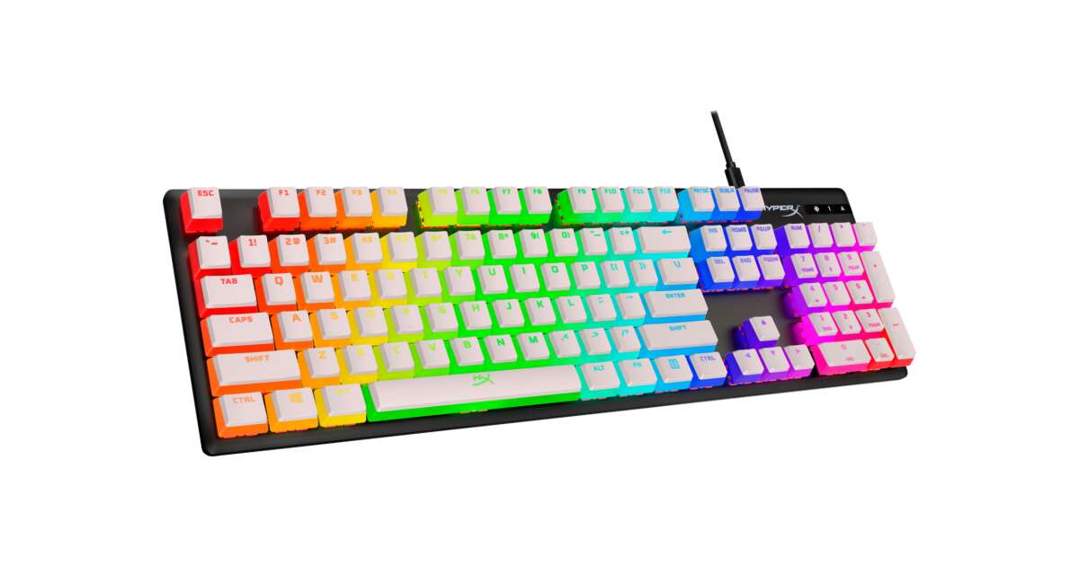 HP HyperX Pudding PBT Angol kiosztású Fehér Gamer Billentyű szett ...