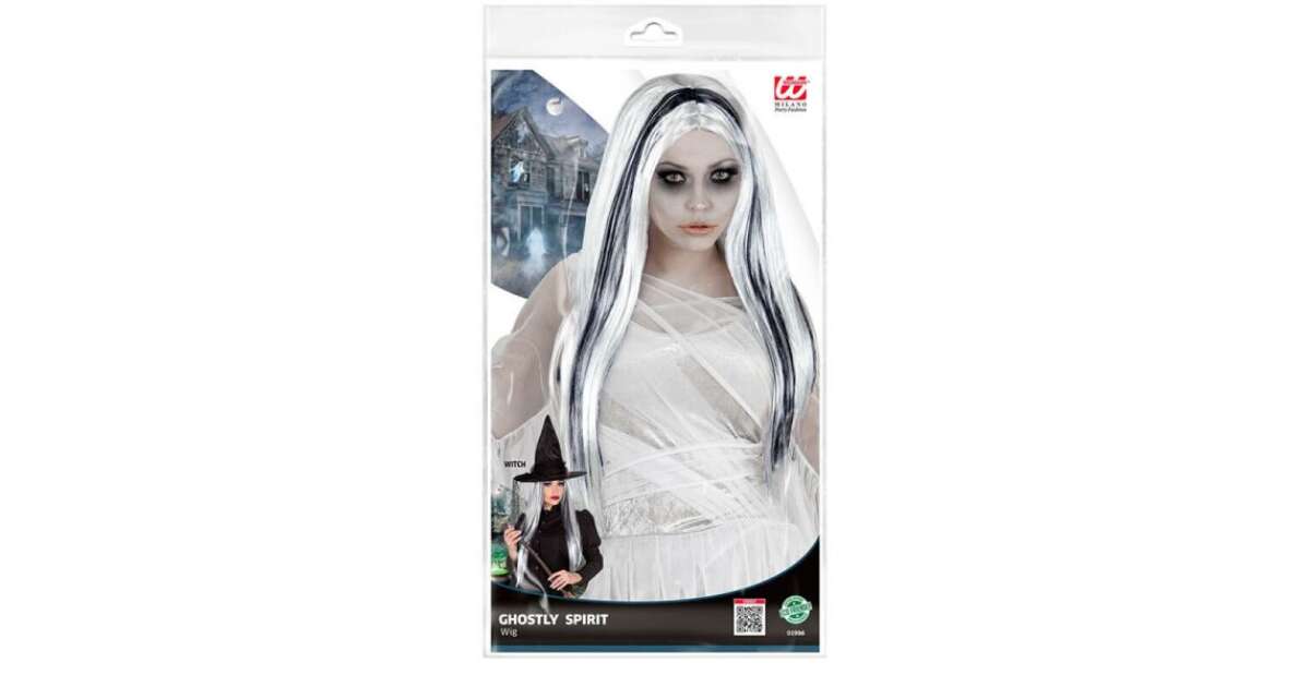 Szellem paróka - hosszú fehér fekete csíkkal | Pepita.hu