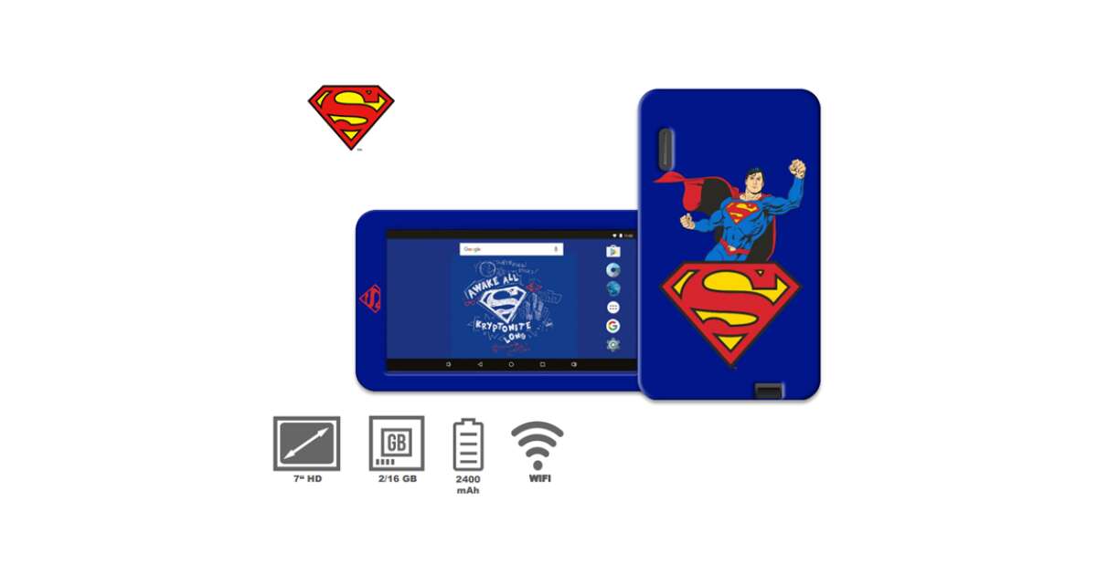 Estar 7“ superman hero kids tablet (7"/rockchip3326/16gb/2gb/2400mah/wifi) 5297399120029 | Pepita.hu