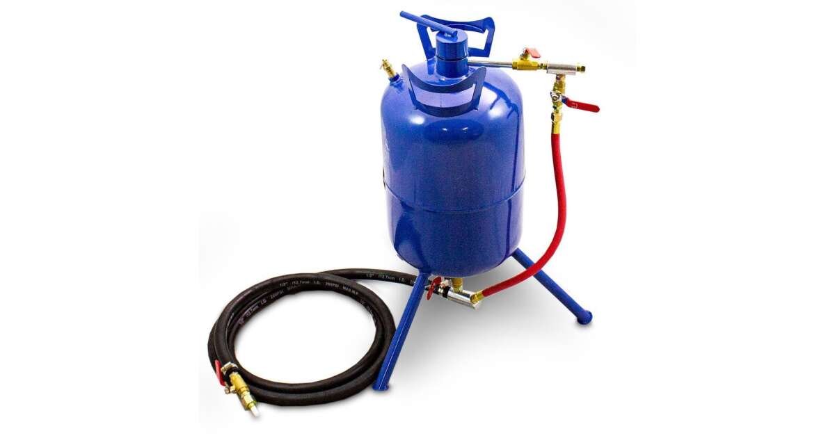 Hordozható homokfúvó gép, homokszóró, 4 db fúvókával, 19 Liter ...