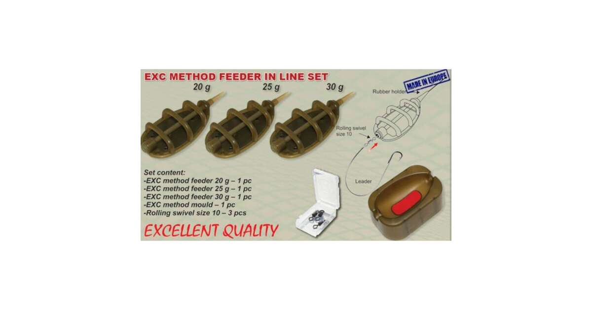 Extra Carp method Feeder Inline-kosár szett + töltő,forgók. | Pepita.hu