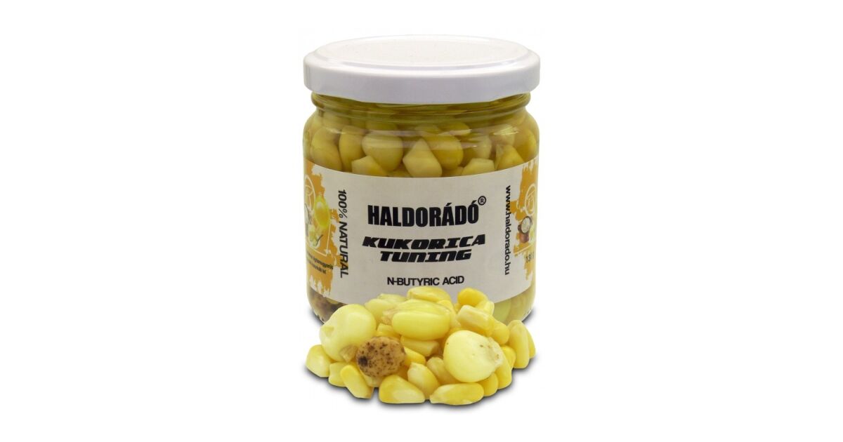 Haldorado Mais mit Saft und gehackten Erdnüssen, Aroma N-Buttersäure ...