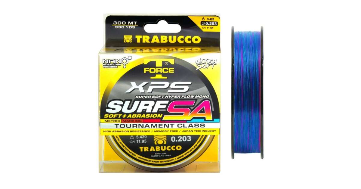 Trabucco T-Force XPS Surf Soft+abrasion mark system 300 m 0,30 mm fir ...