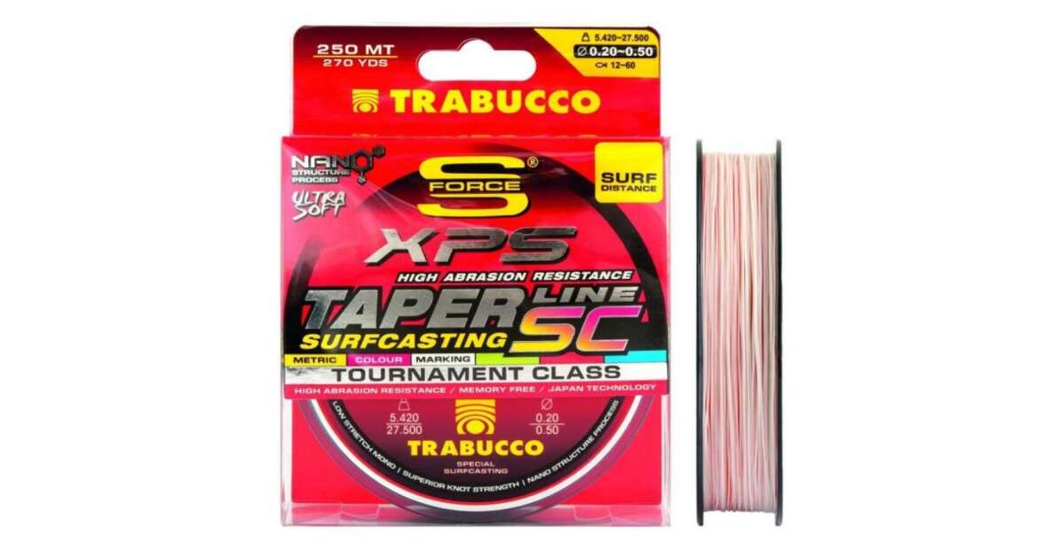 Trabucco Taper Line SC Surfcasting 250 m 0,45-0,18 mm fir monofilament ...