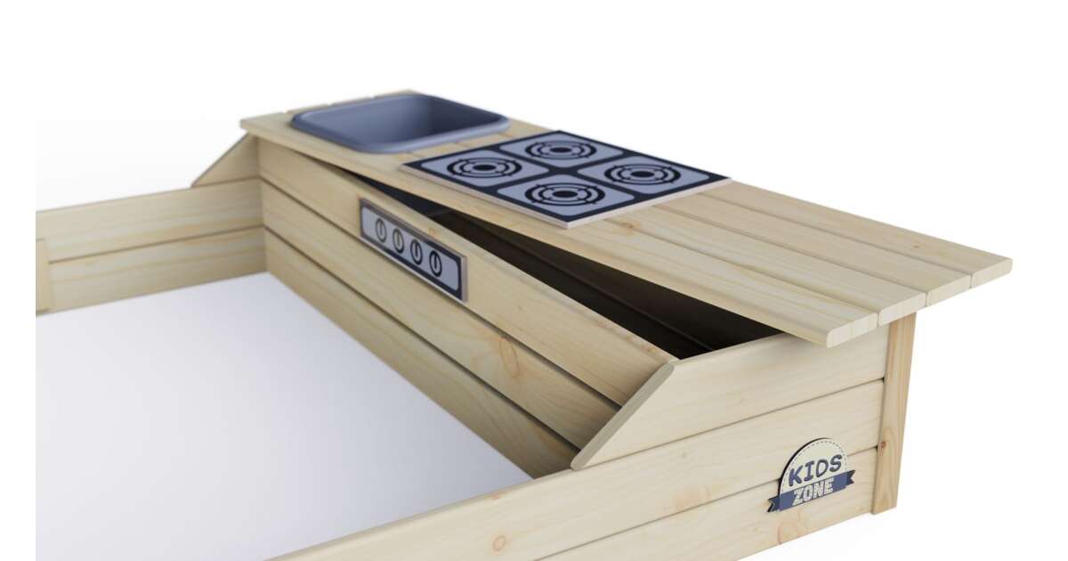 Chill 2in1 wooden garden sandpit and mud kitchen with bench 120x145cm # ...