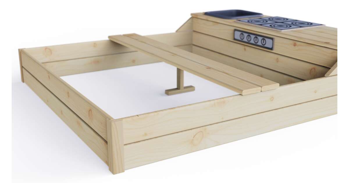 Chill 2in1 wooden garden sandpit and mud kitchen with bench 120x145cm # ...