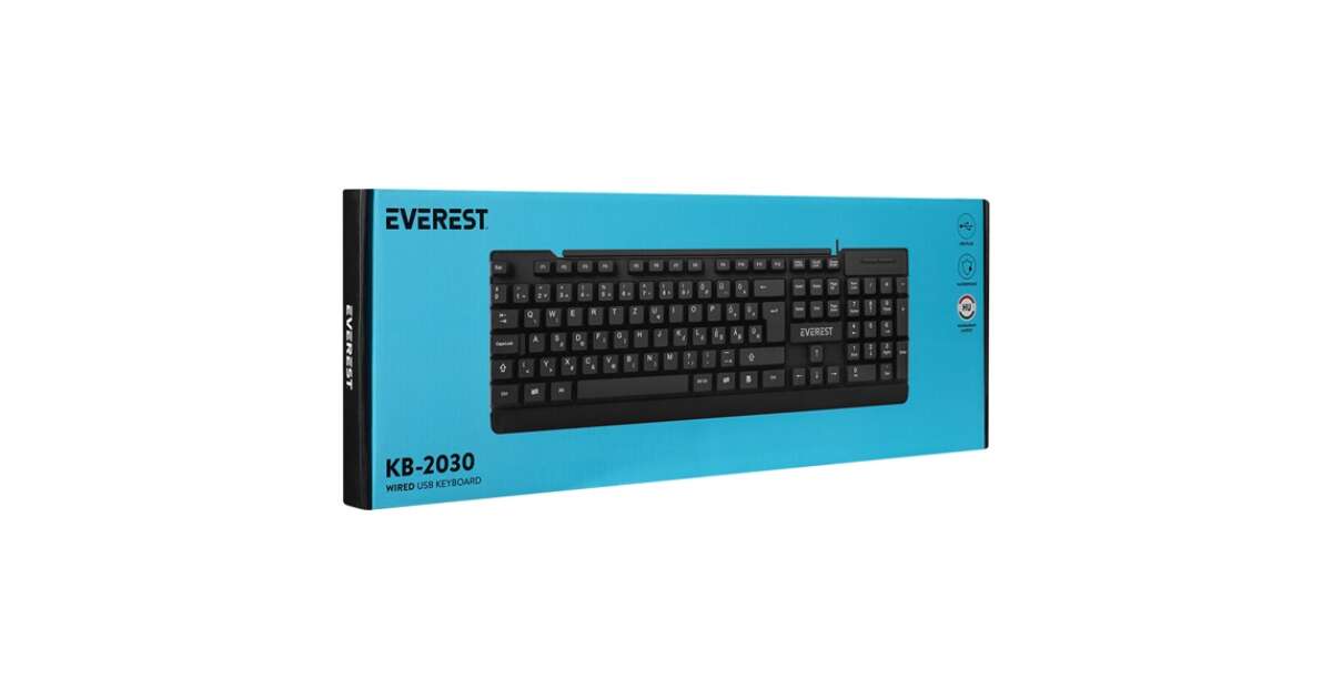 Everest KB-2030 billentyűzet fekete (37467) (Everest37467) | Pepita.hu