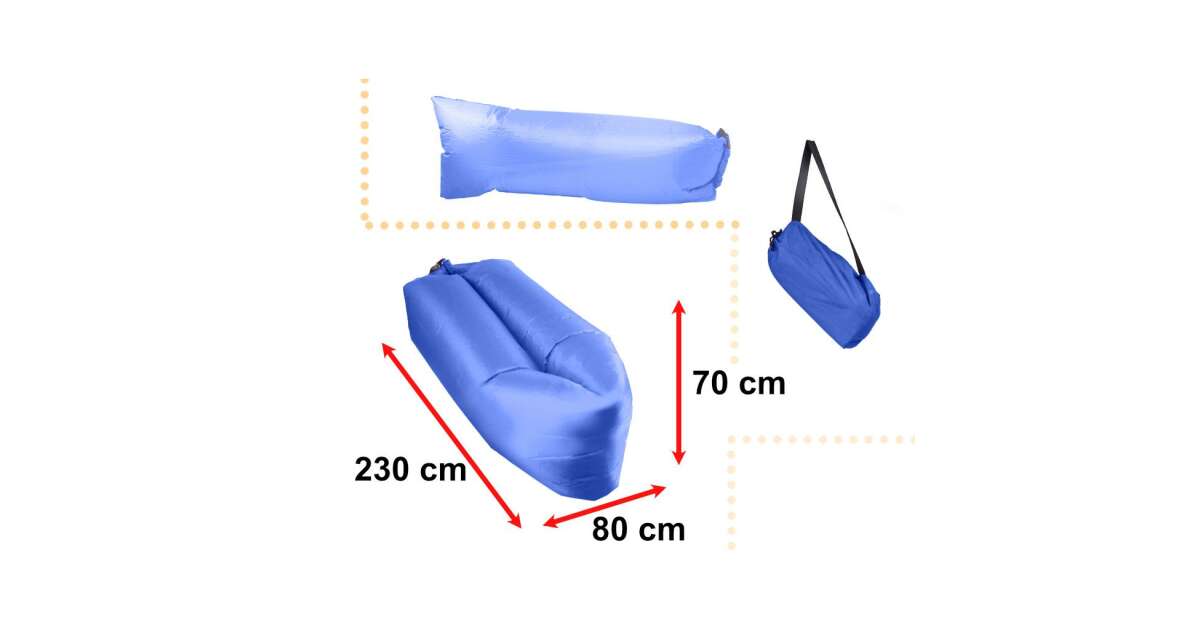 Pumpenlose aufblasbare Matratze/Liege, blau 230x70cm | Pepita.com