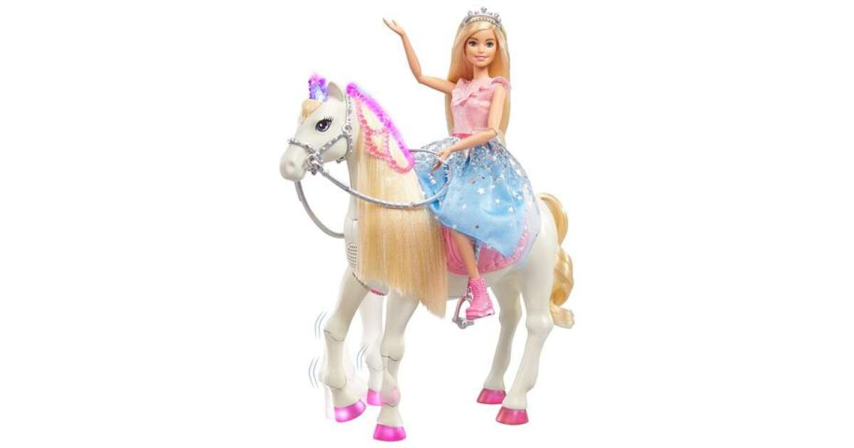 Barbie Princess Adventure játékszett táncoló többfunkciós lóval ...